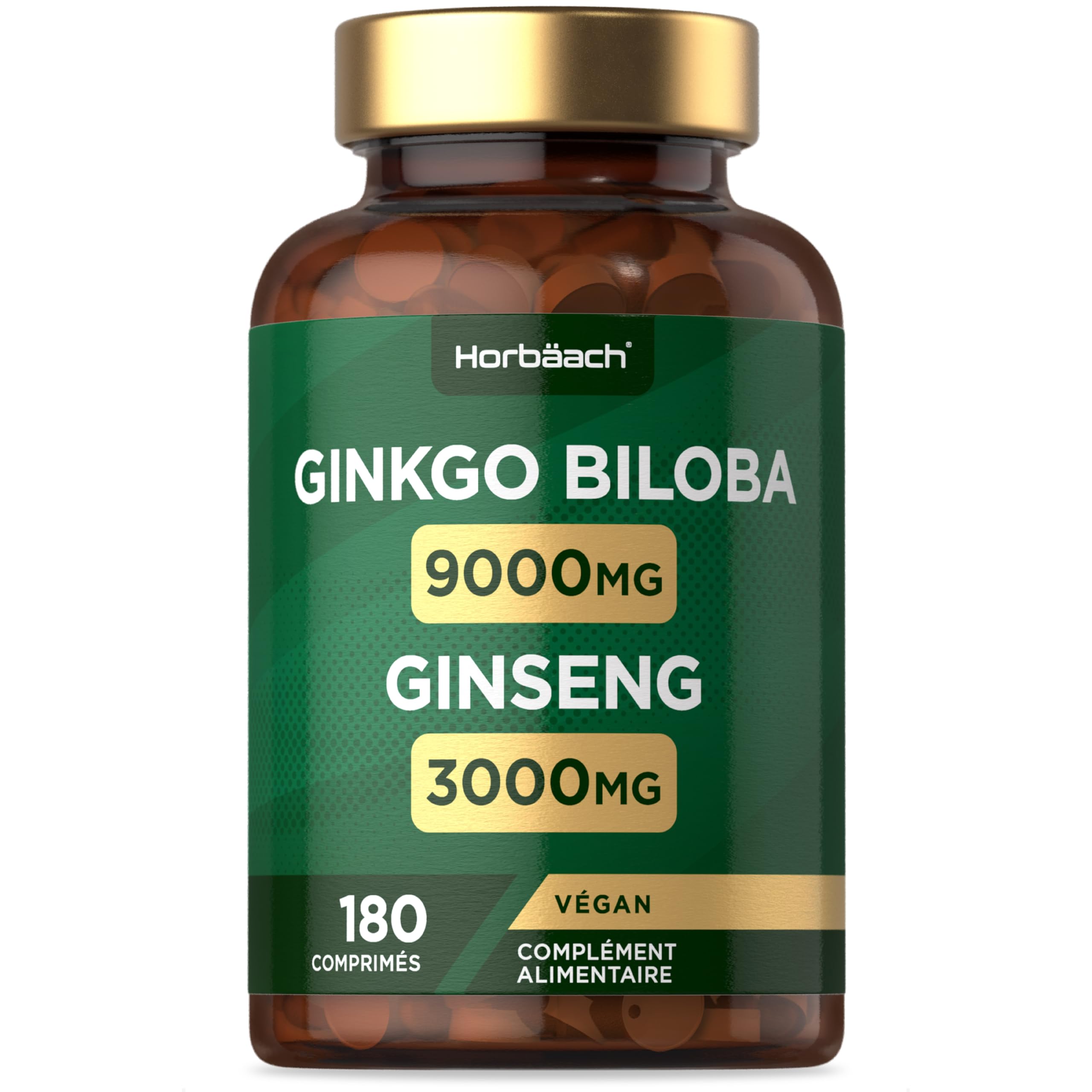 Ginkgo Biloba Ginseng | Haute résistance | Ginkgo 9000 mg et Racine de ...