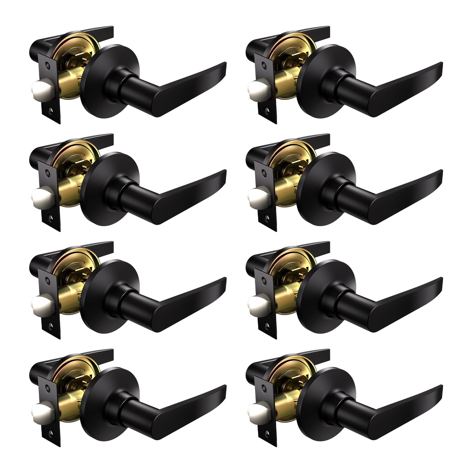 VICMEON 8 Pack Classic Keyless Door Lever Set, Passage Lever Door ...
