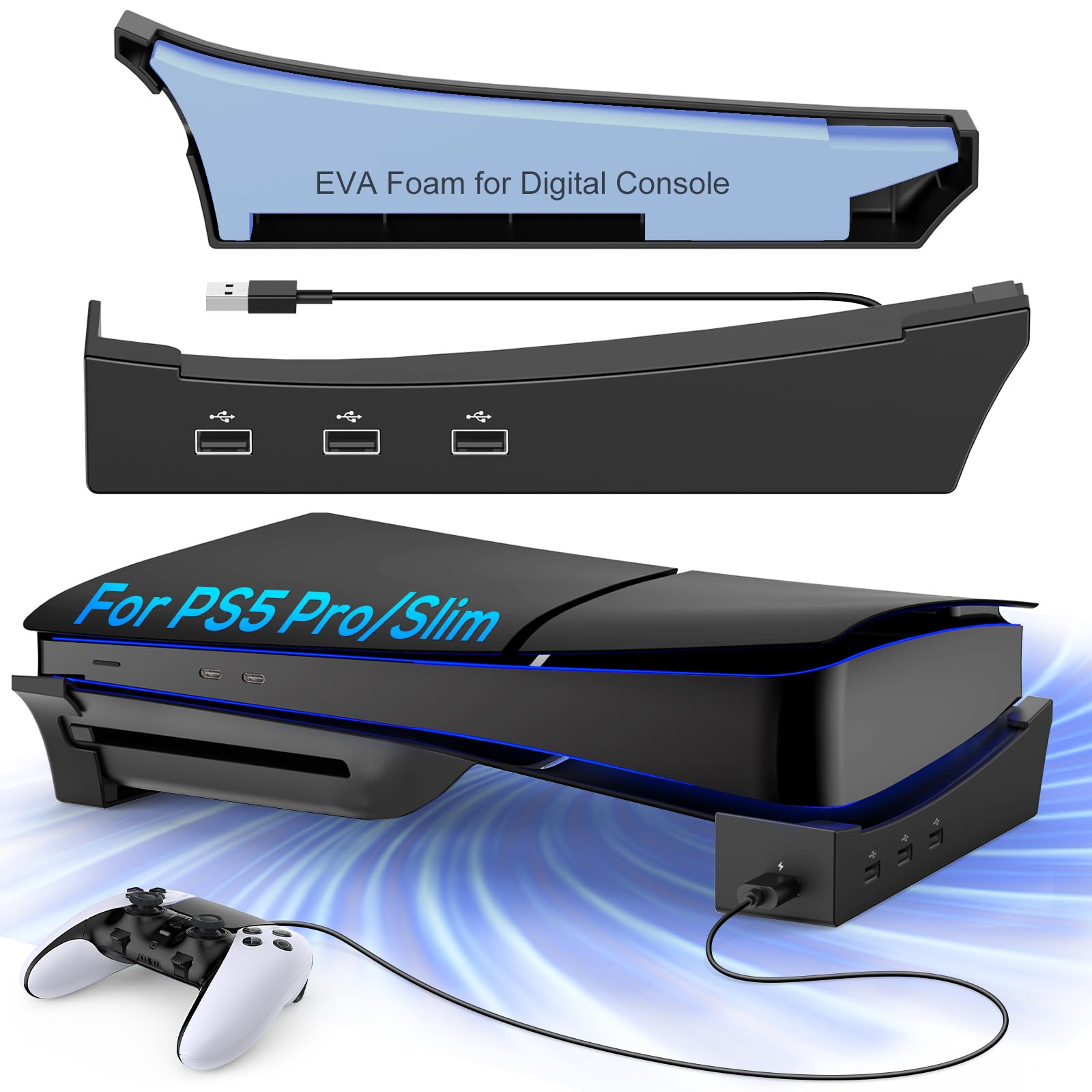 Snapklik.com : MENEEA Horizontal Stand For PS5 Slim/PS5 Pro Console