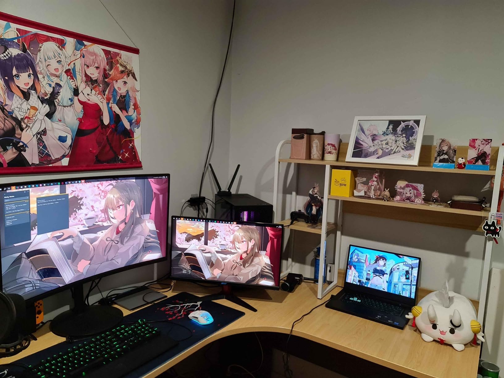 2 Tier Desktop Bookshelf for Computer Desk, Countertop Hutch Bookcase ...