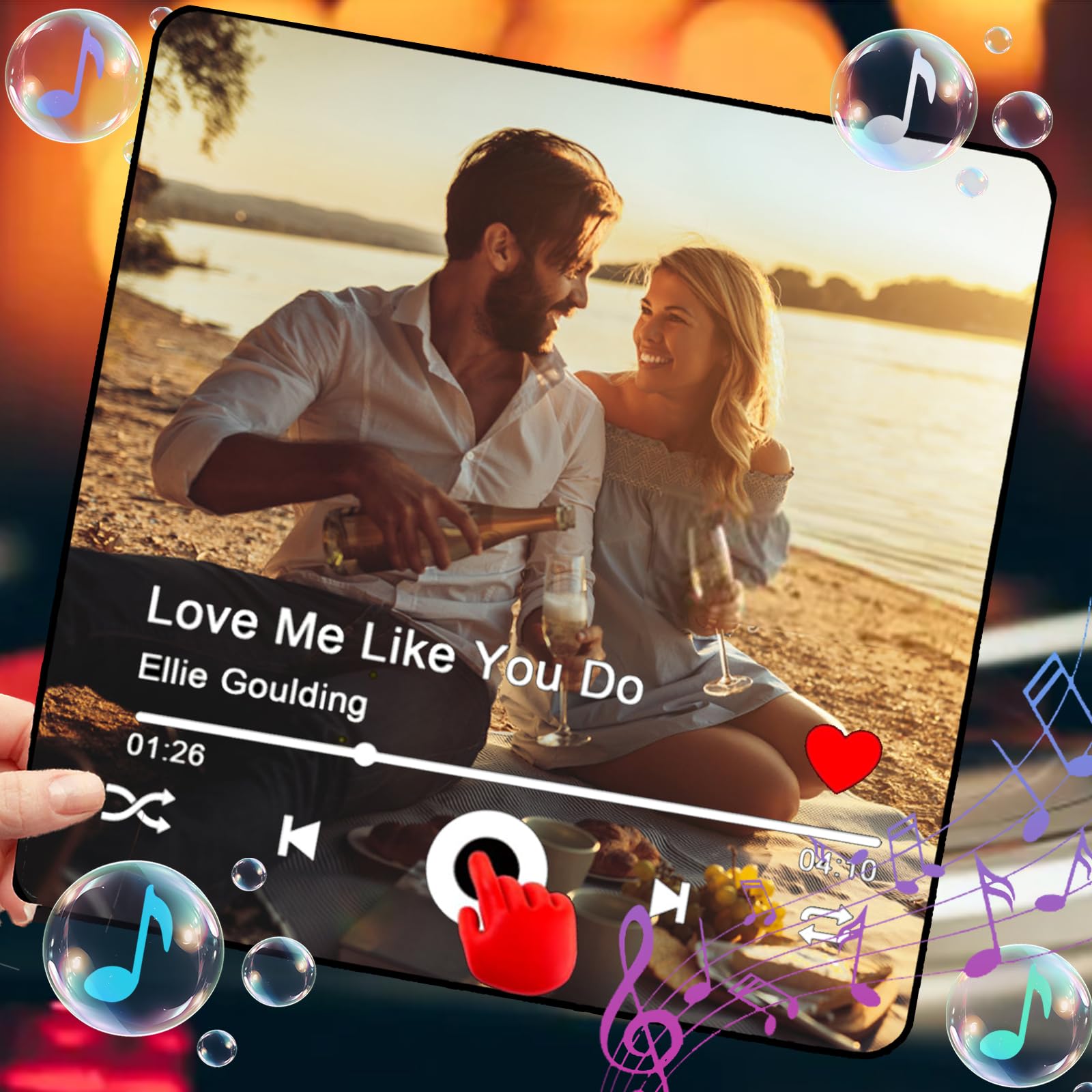 Amazon.com: Custom Music Fridge Magnet with Photo, Personalized Photo ...