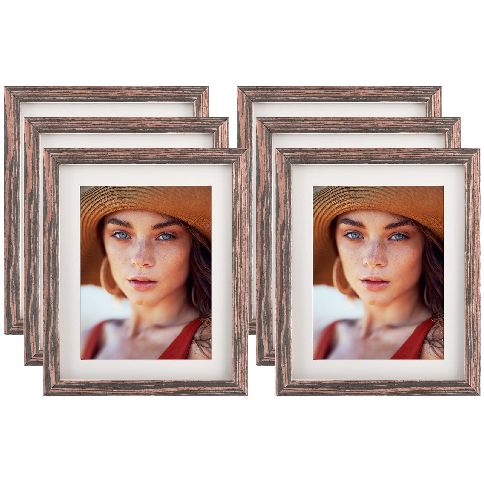 Amazon.com - 8x10 Ebony Wood Grain Picture Frames Nature Solid Wood 6 ...