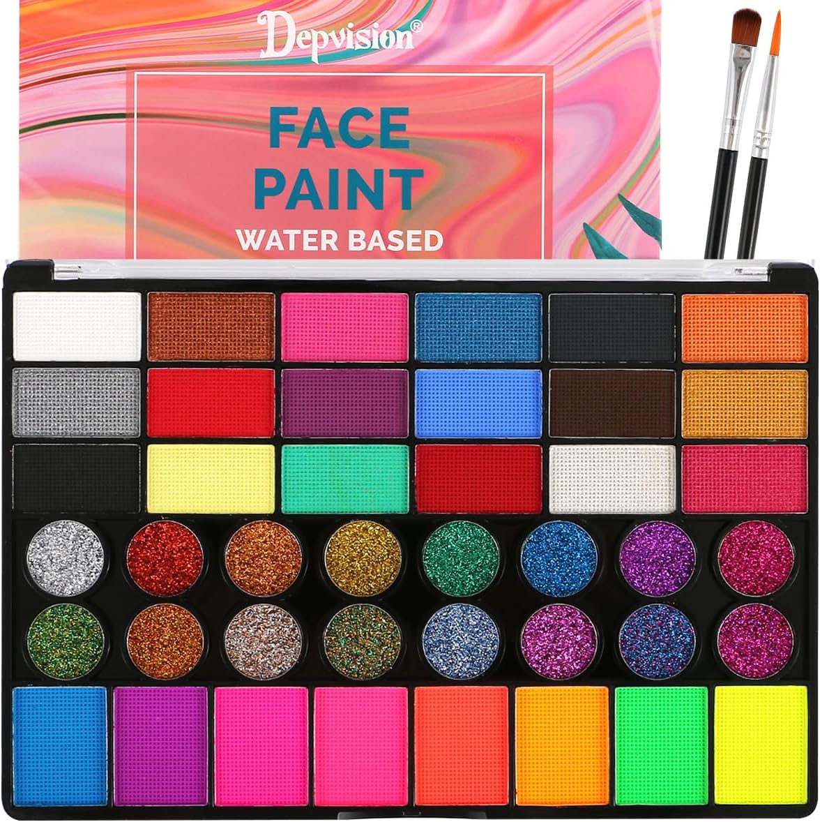 Amazon.com: Pintada 42 Color Face Painting Kit for Kids - Non Toxic ...