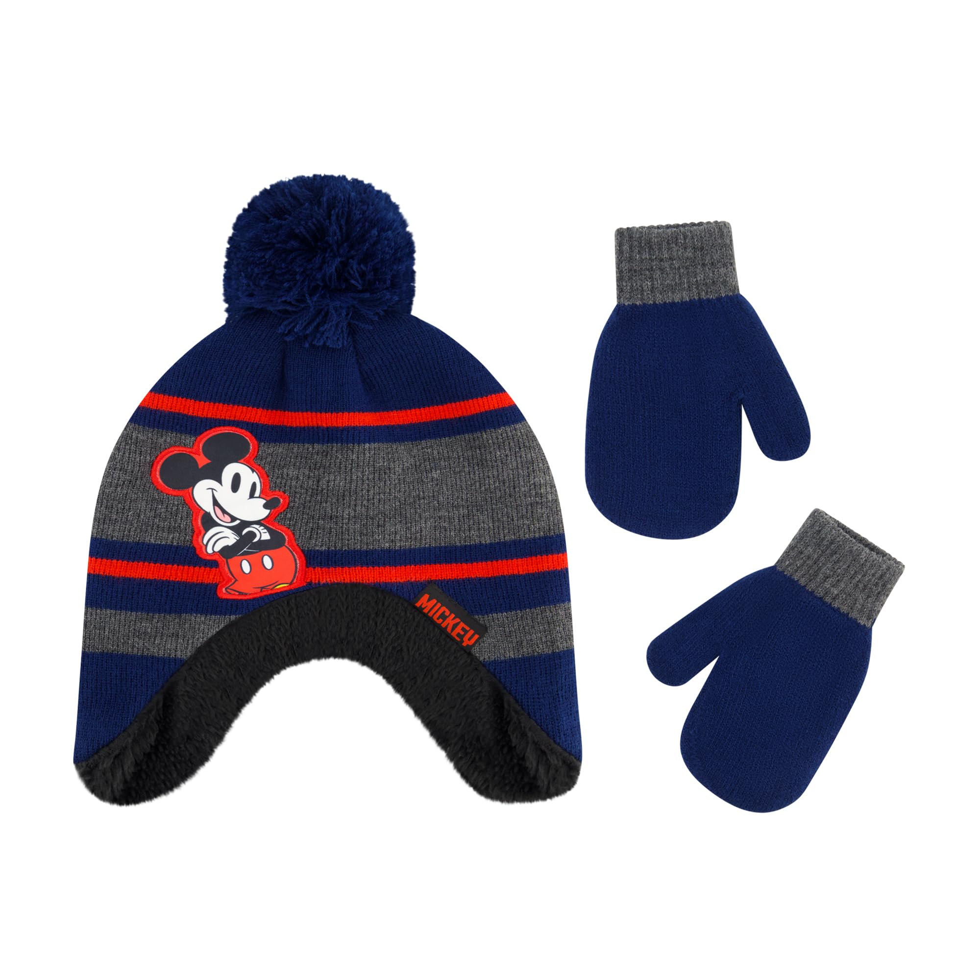 Amazon.com: Disney Mickey Mouse Beanie Hat and Gloves Set, Boys Cuffed ...