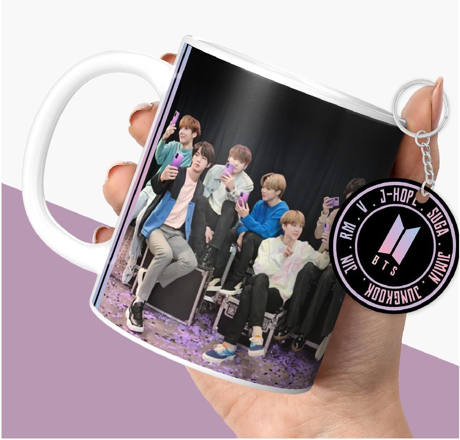 Buy NH10 Designs BTS Printed Mug with Keychain for Girls Boys Birthday ...
