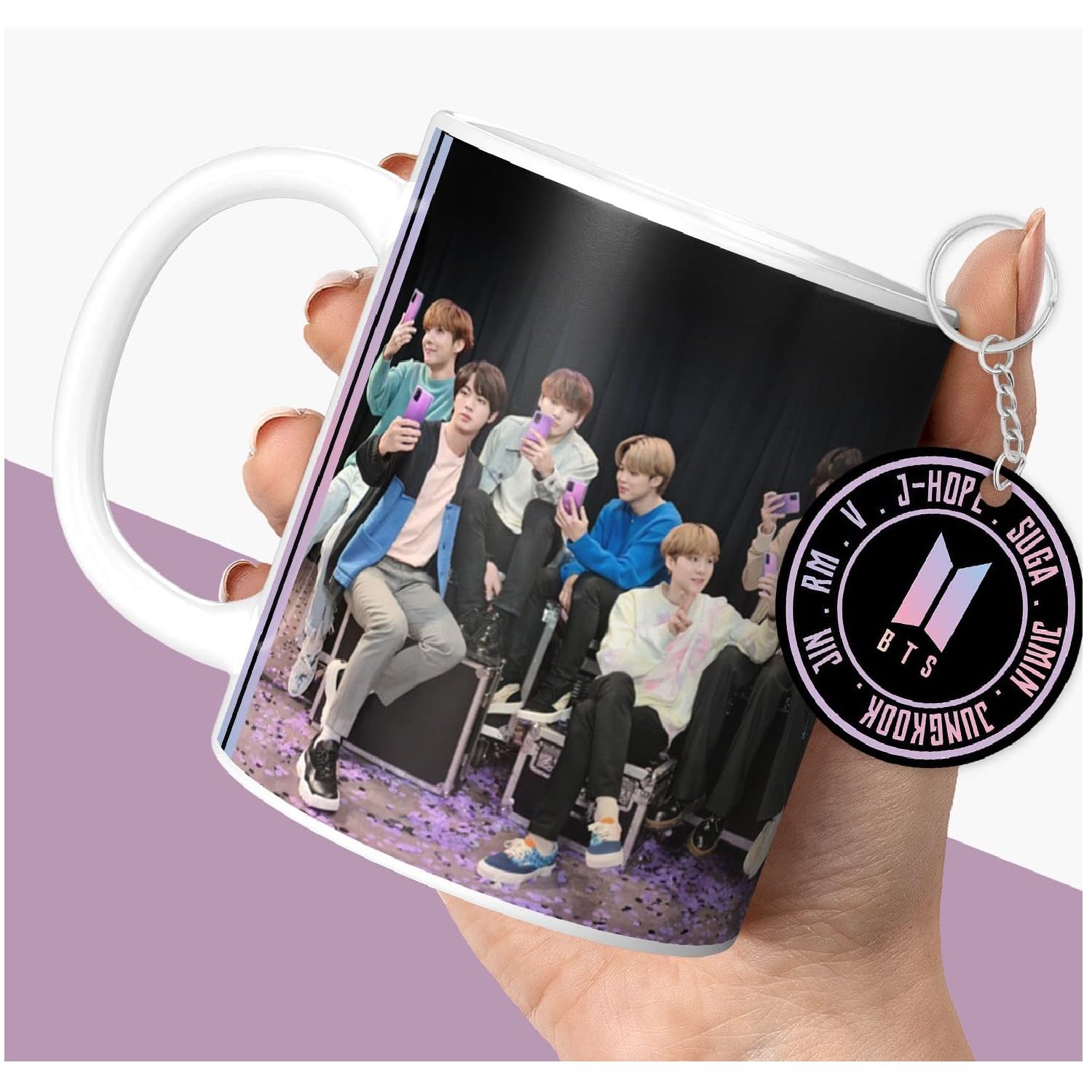 Buy NH10 Designs BTS Printed Mug with Keychain for Girls Boys Birthday ...