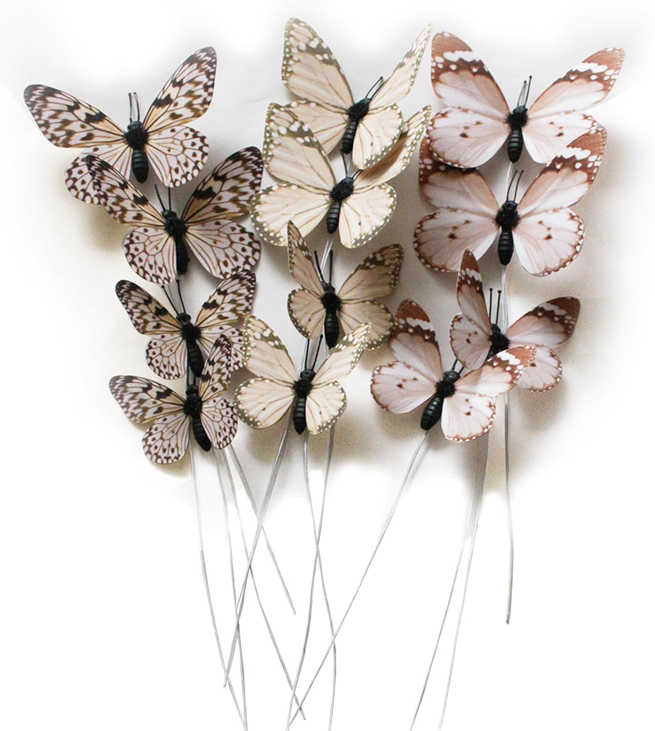 Amazon.com: 12 Pack DIY 3D Butterfly Stakes Decor - 2 Sizes of ...