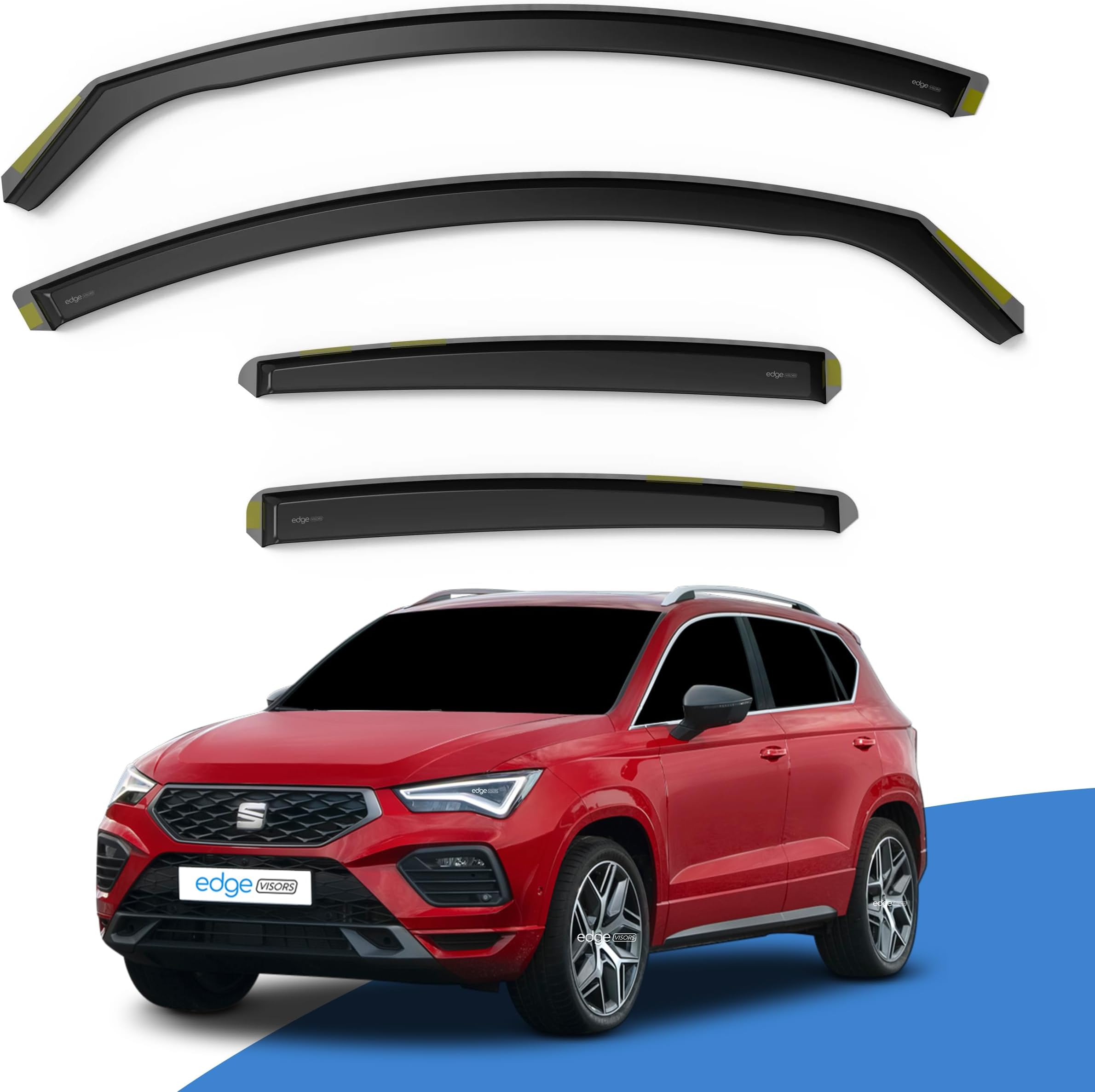EdgeVisors Wind Deflectors | Fits: SEAT ATECA (2016-onwards) 5 Door SUV ...