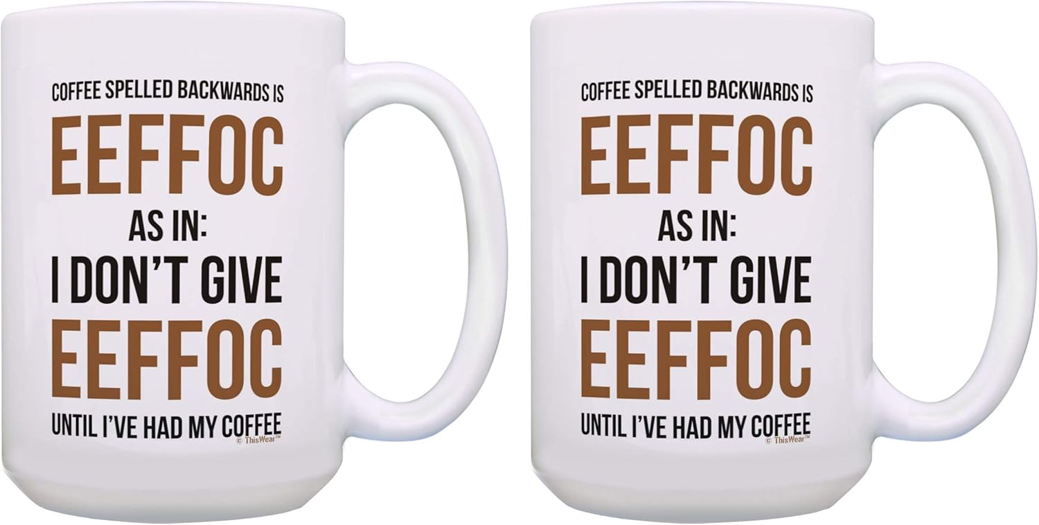 Amazon.com: Coffee Gift Set I Don't Give Eeffoc Office Work Humor Mug 2 ...