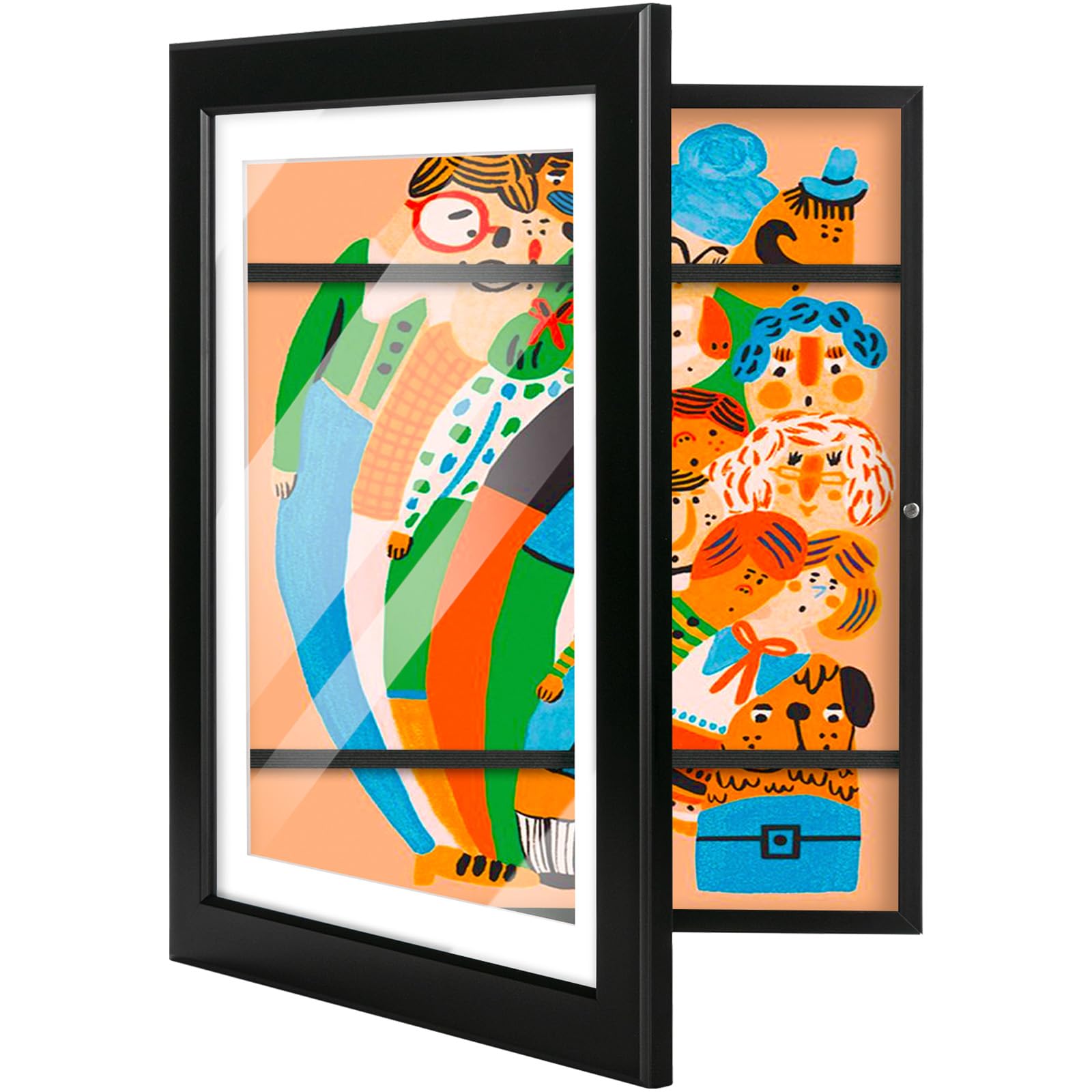 WUIRCCX 10x12.5 Kids Art frame,Front Opening Display 8.5x11 With Mat ...