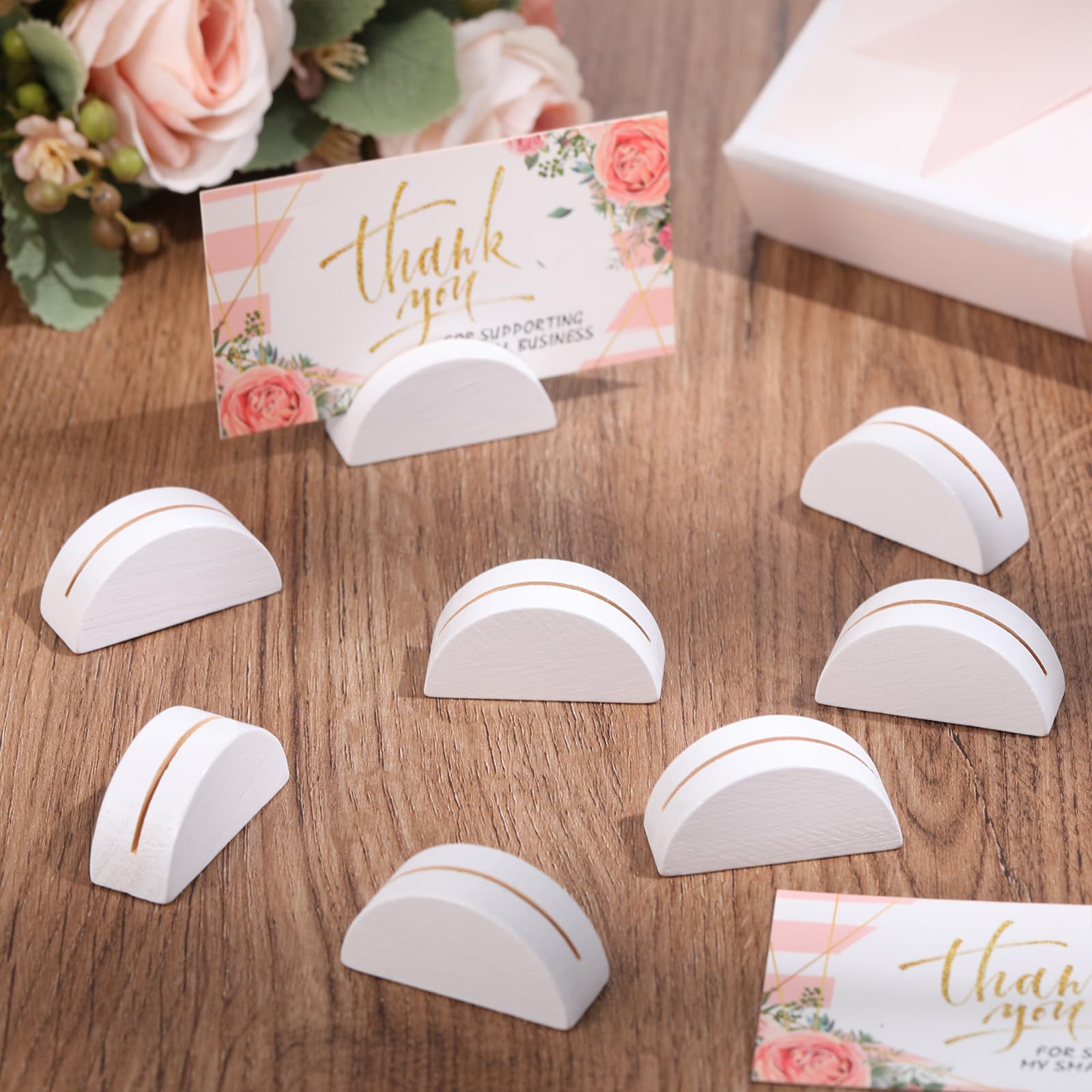 Snapklik.com : 48 Pcs Small Size White Table Number Stands Wooden ...