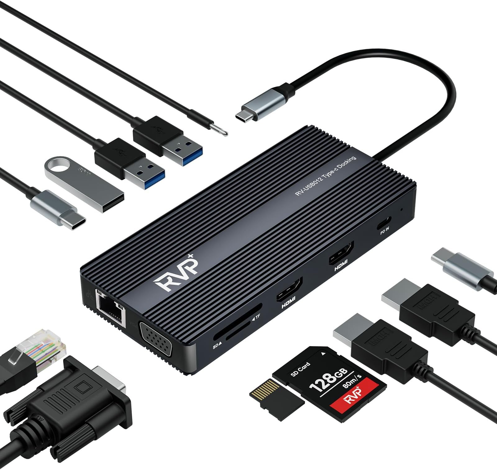 Amazon.com: Monoprice 13-in-1 Dual-HDMI + DisplayPort Multi-Stream ...