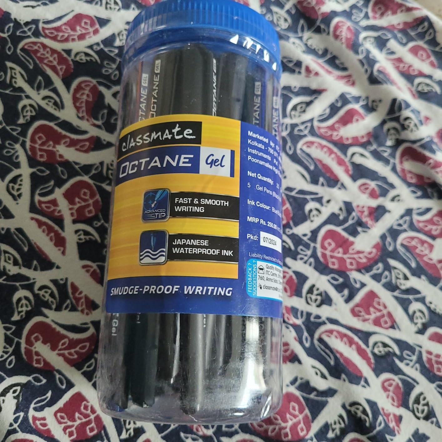 Classmate Octane Gel Pen (Blue & Black)- Pack Of 25 + 10 Gel Refills ...