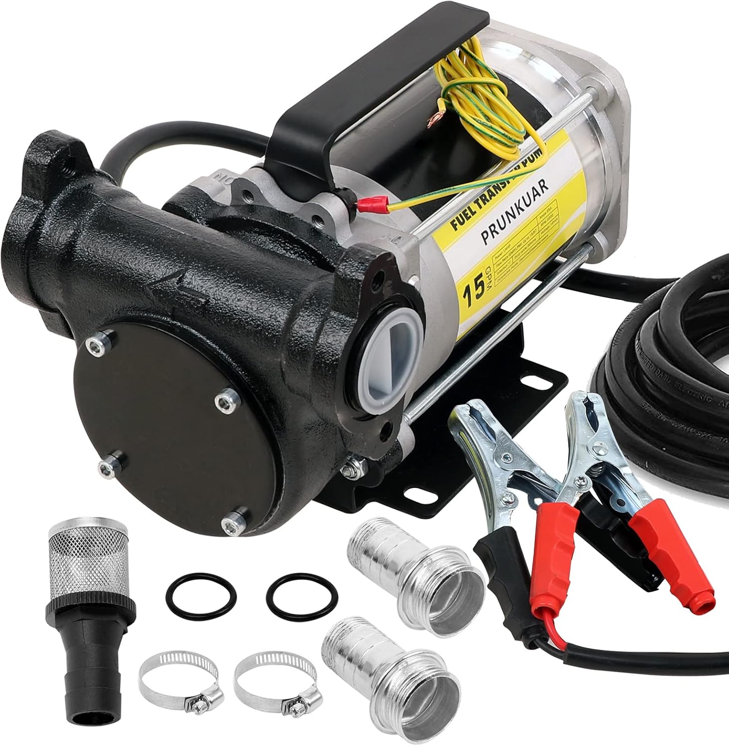 12V Automatic Gasoline Fuel Transfer Pump Kit,15 GPM Heavy-duty Self ...