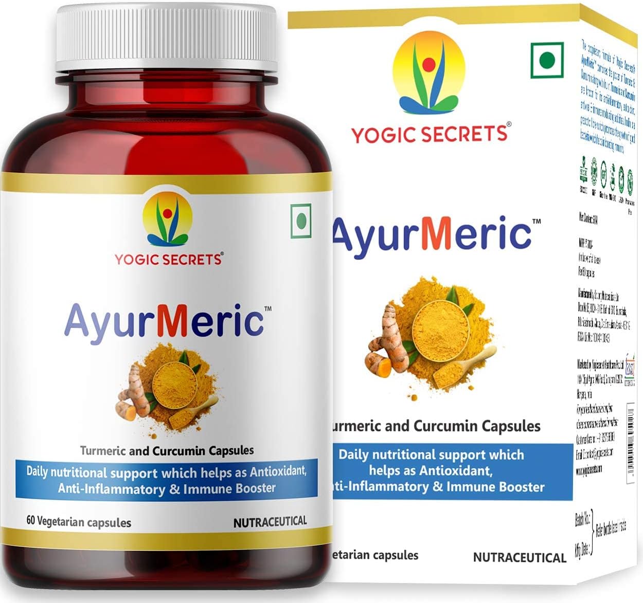 All Organic Turmeric Curcumin High Streangth 600mg Immunity Anti ...