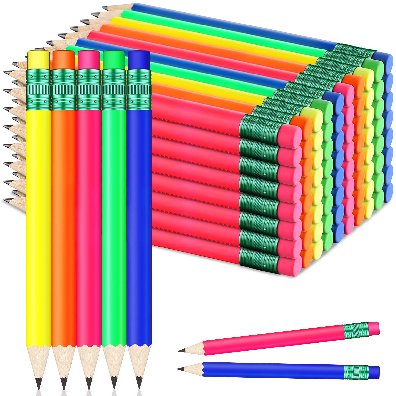 Amazon.com : Nezyo 80 Pcs Mini Golf Pencils with Eraser 2 HB 4 Inch ...