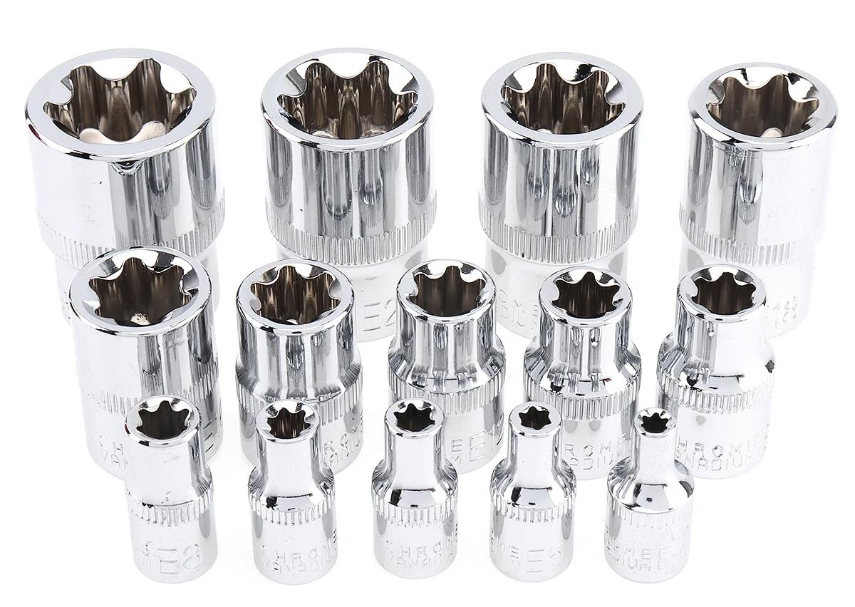 Digital Craft 14pc/Set E4-E24mm Socket Head Combination Wrench 1/4inch 3/8inch 1/2inch E-type ...