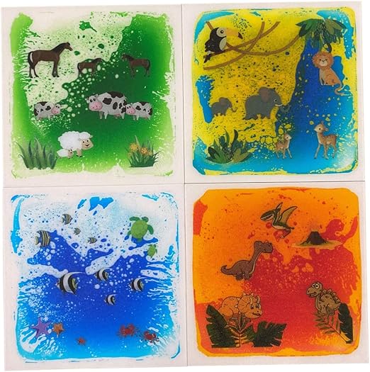 Playlearn Animal Themed Liquid Floor Sensory Tiles Set of 4-30cm ...