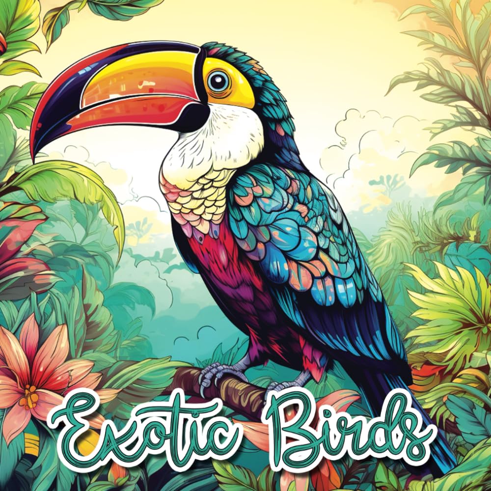 Amazon.com: Exotic Birds Coloring Book For Adults: A Magnificent ...