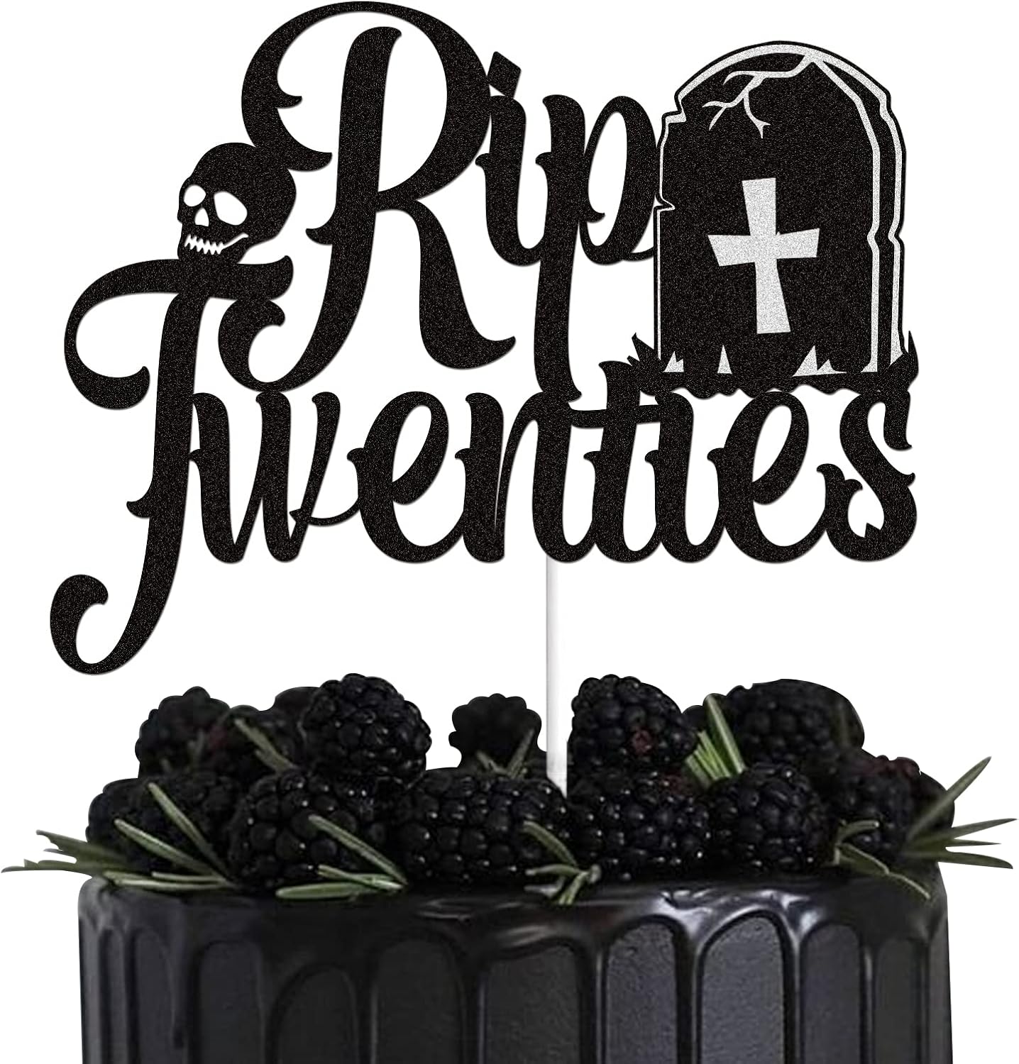 Rip Twenties Cake Topper Black Glitter Rip 20s Years Death to My Youth ...