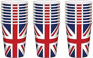 Quickdraw Union Jack Cups - Pack of 24 Paper Cups Kings Coronation ...