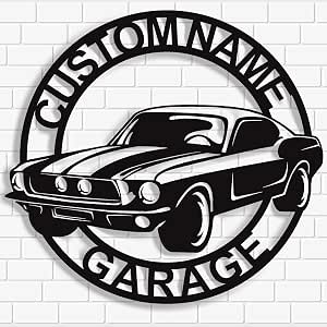 Amazon.com: Custom Metal Car Sign | Personalized Garage Wall Art | Car ...