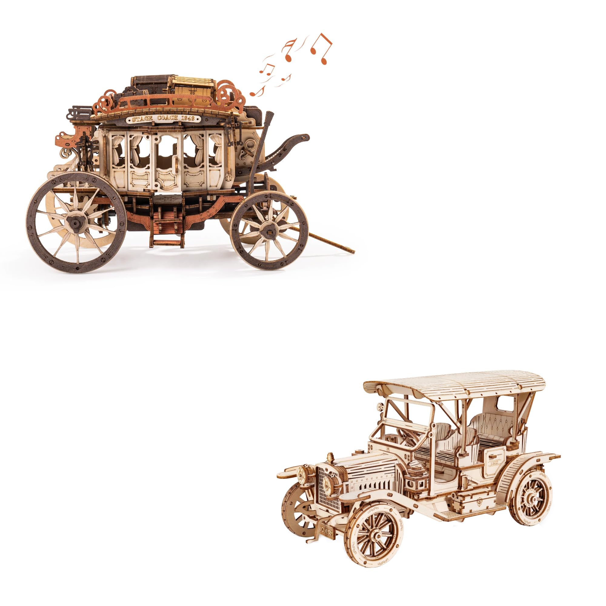 Amazon.com: ROBOTIME Stagecoach Music Box & Model Car Kit : Toys & Games