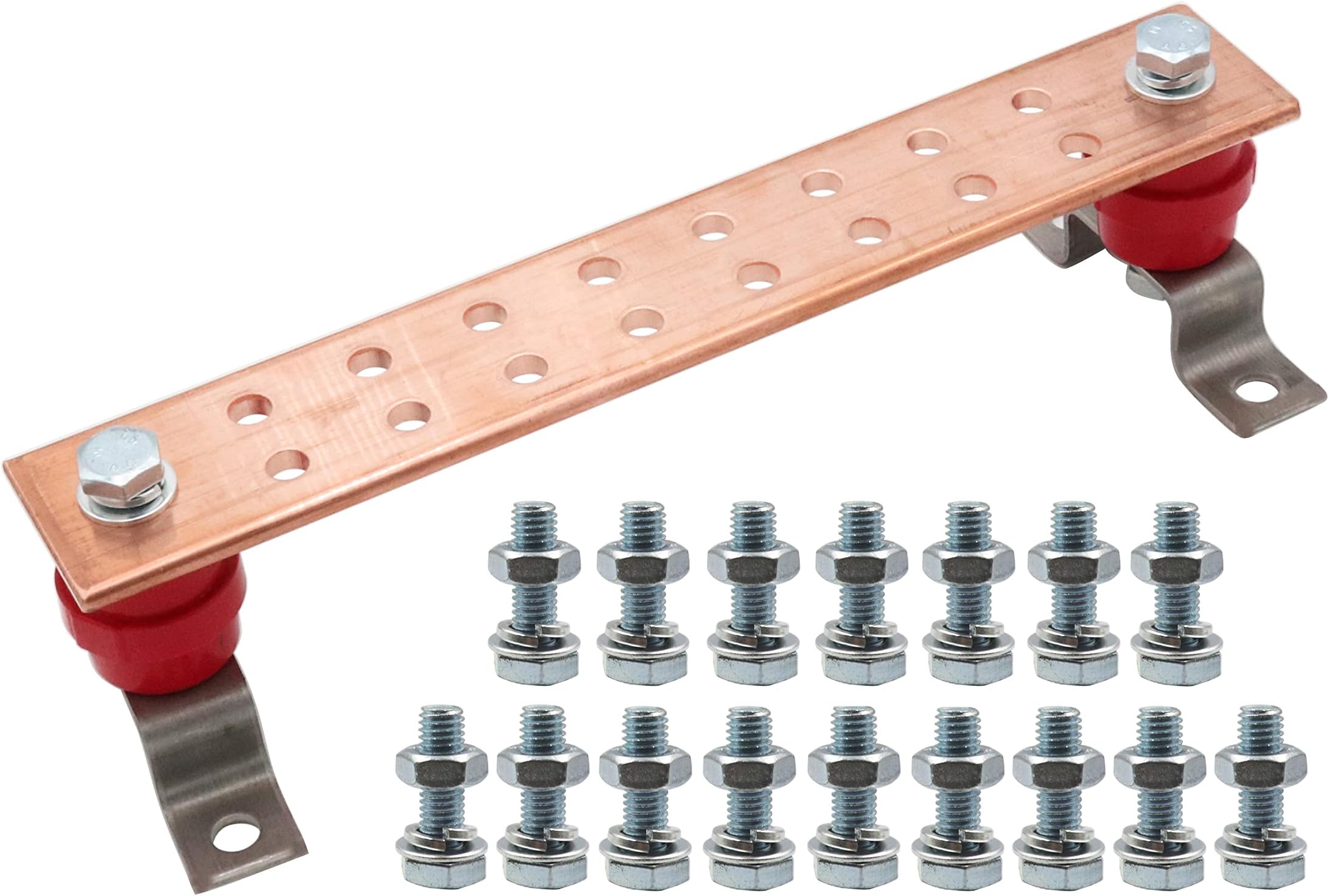 24" Ground Bar Kit, 4" Wide Heavy Duty Ground Bars Copper Bus Bar with ...
