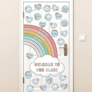 Amazon.com: Boho Rainbow Bulletin Board Decorations Set, Boho Classroom ...