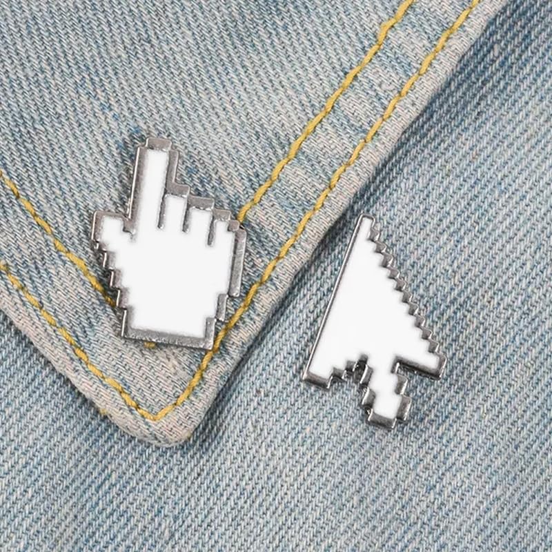 Snapklik.com : 5Pcs Cursors Enamel Pin Mouse Finger Badge Lapel Denim ...
