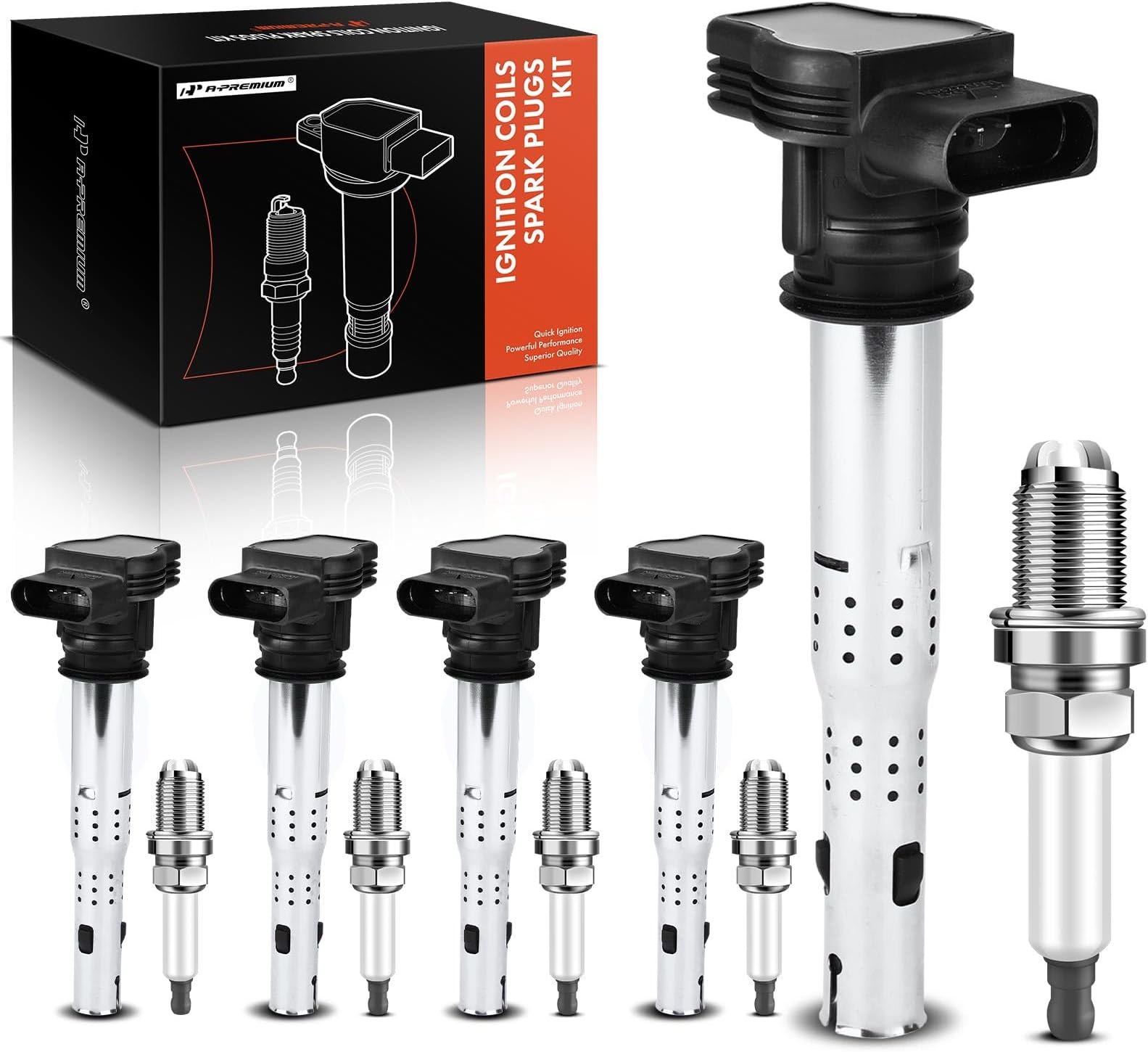 Amazon.com: MCK Ignition Coil Packs UF529 06E905115A & NGK Spark Plugs ...