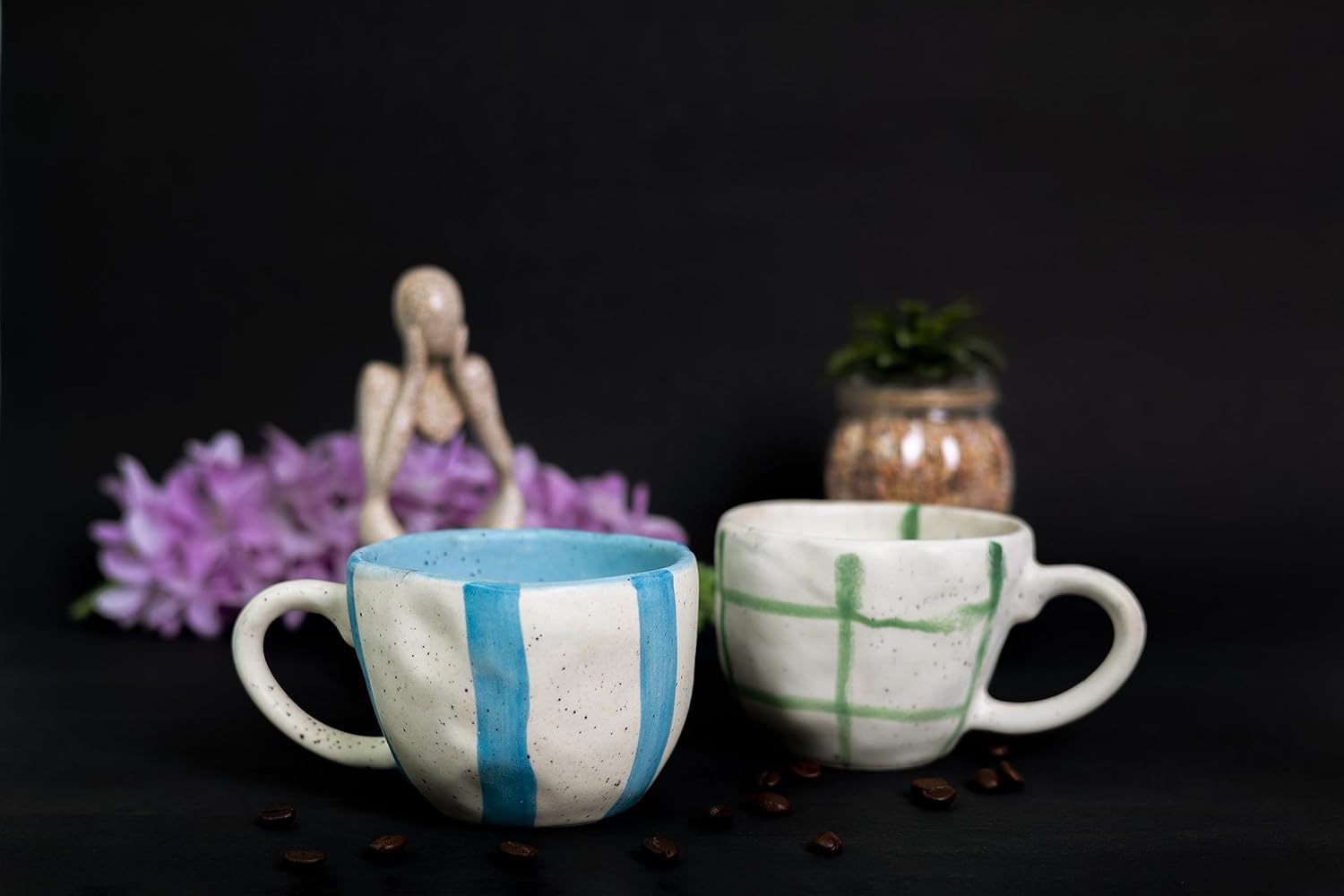 Buy Ceramic She Wrote | Set of 4 Handmade Ceramic Mugs for Coffee and ...