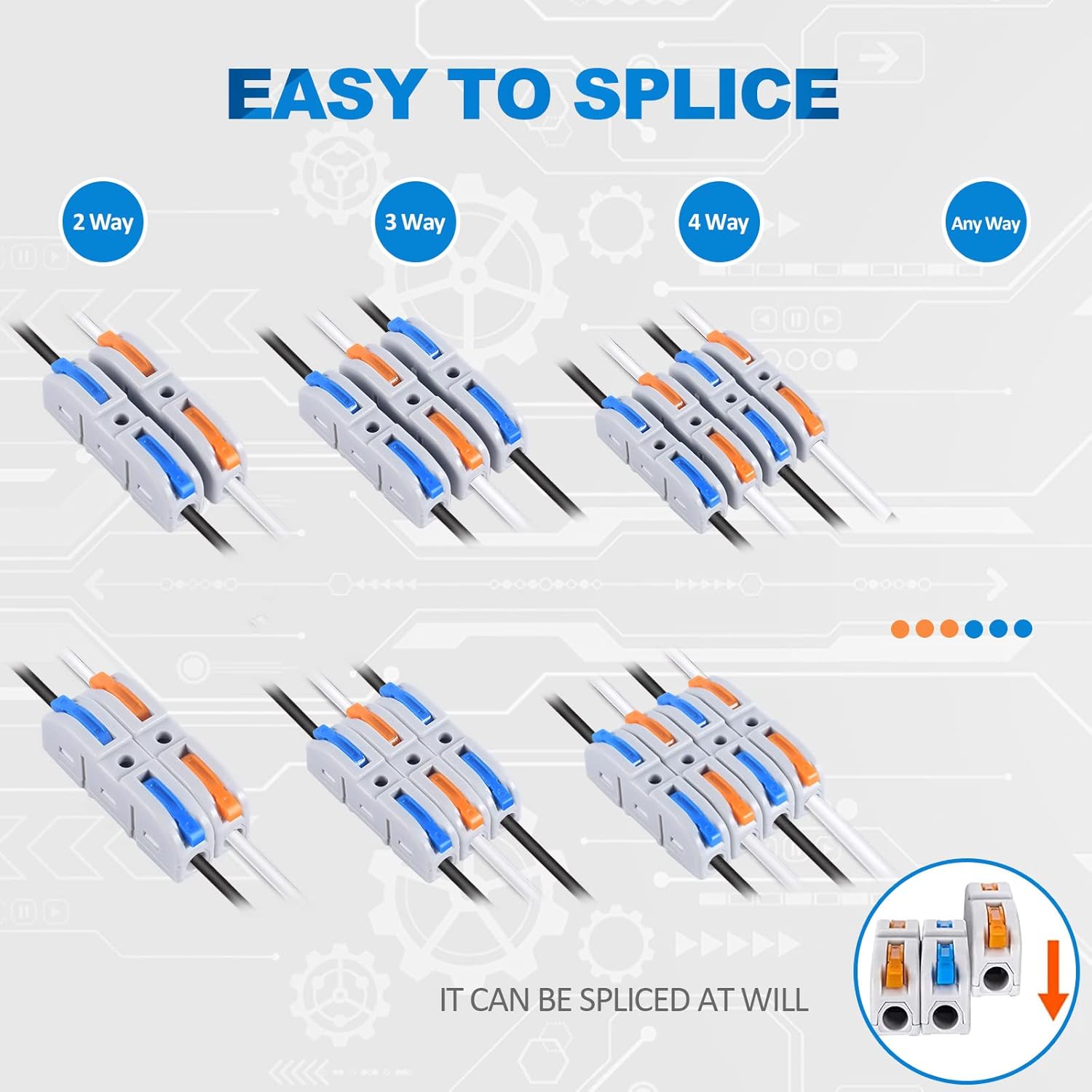 Lever Wire Connectors, HTCELLE 60-Piece Quick Connect Electrical ...