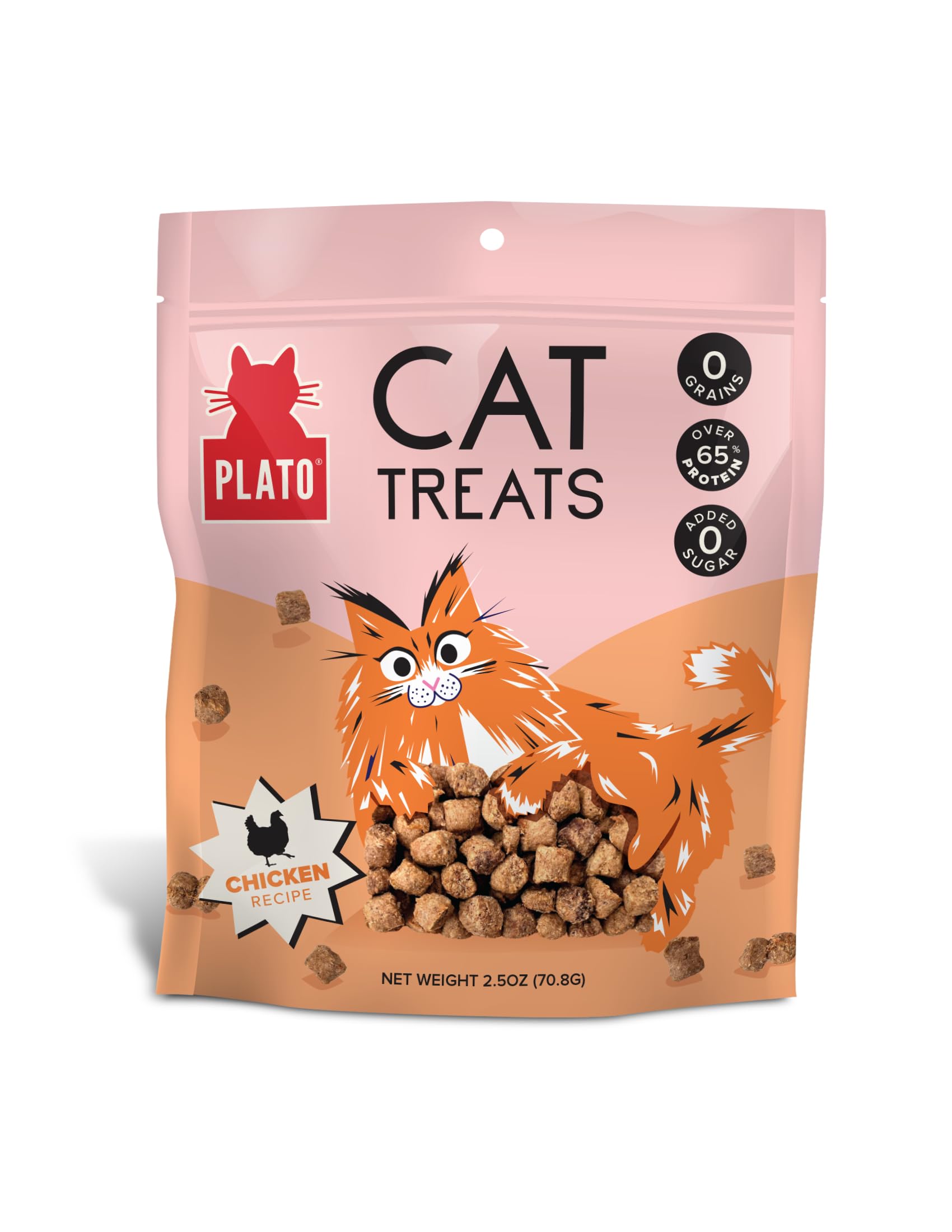 Amazon.com : PLATO Pet Treats Air-Dried Cat Treats Chicken Recipe ...