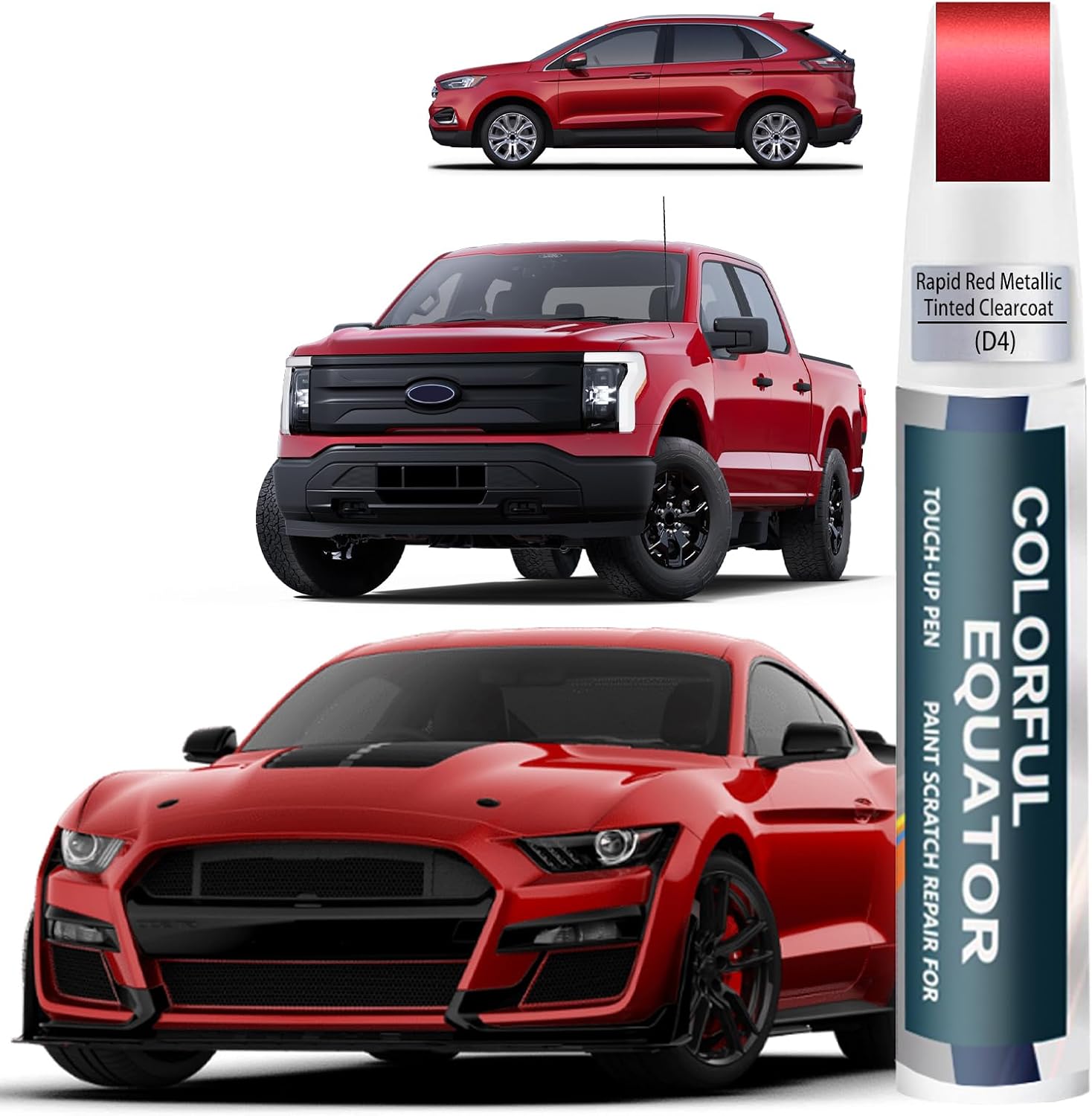 Amazon.com: D4 Rapid Red Metallic Tinted Clearcoat Touch Up Paint for ...