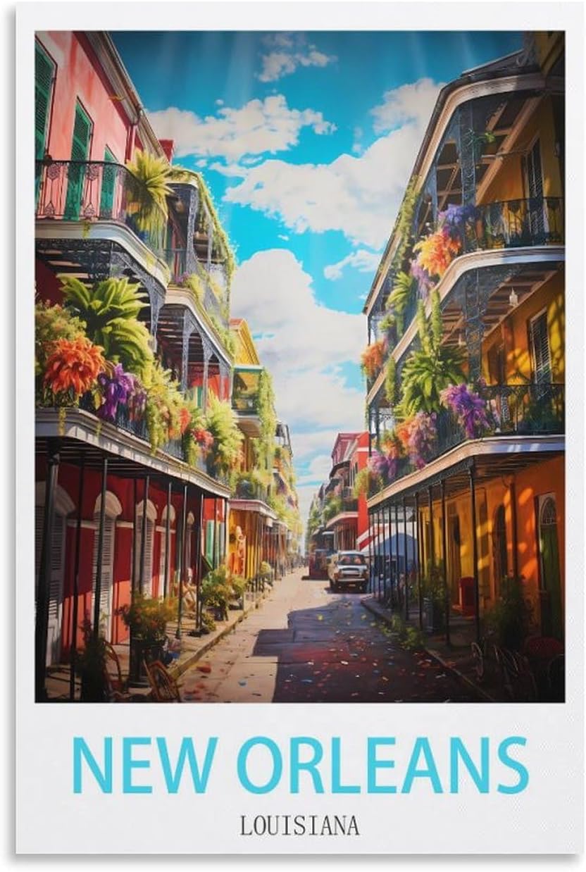 Amazon.com: HeyBox New Orleans Louisiana Vintage Travel Posters ...