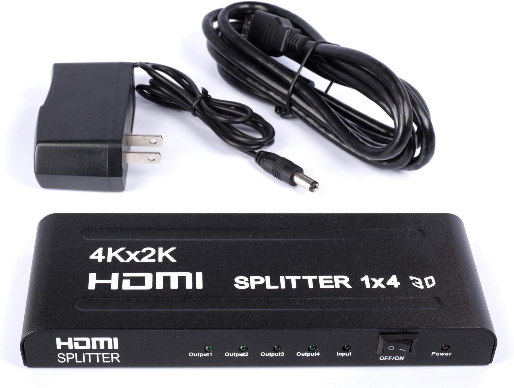 Amazon.com: HD 1X4 HDMI Splitter Powered Kit - 4 Port Hub 1 in 4 Out ...