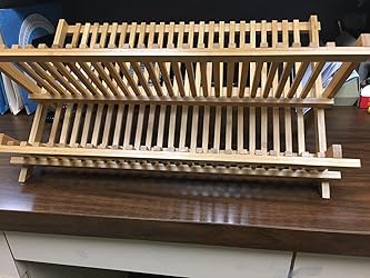 Amazon.com: Helen’s Asian Kitchen Bamboo Foldable Compact Dish Drying ...