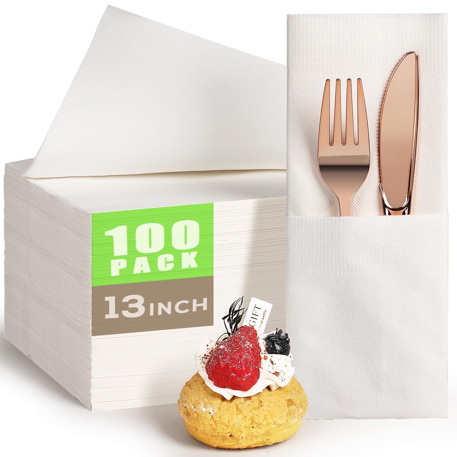 Gezond Compostable Napkins 100 Count Unbleached Recycled Lunch 2-ply ...