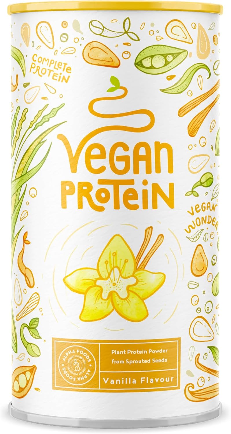 Vegan Protein Powder Vanilla - 600g - Muscle Building Powder with Amino Acids - Plant Based ...
