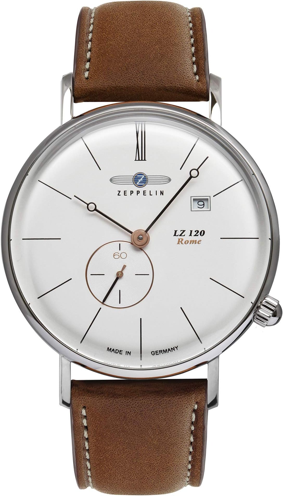 Zeppelin Leather Lz 120 Rome Analog Silver Dial Men Watch-71384, Brown ...