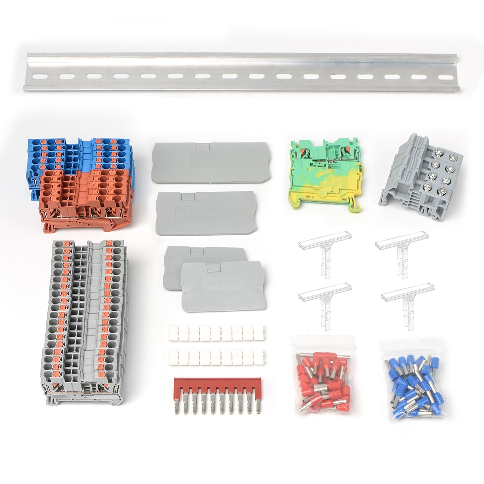 GUETNEU PT 2.5 Terminal Block Kit, Rail Type Voltage Terminal, Rail ...