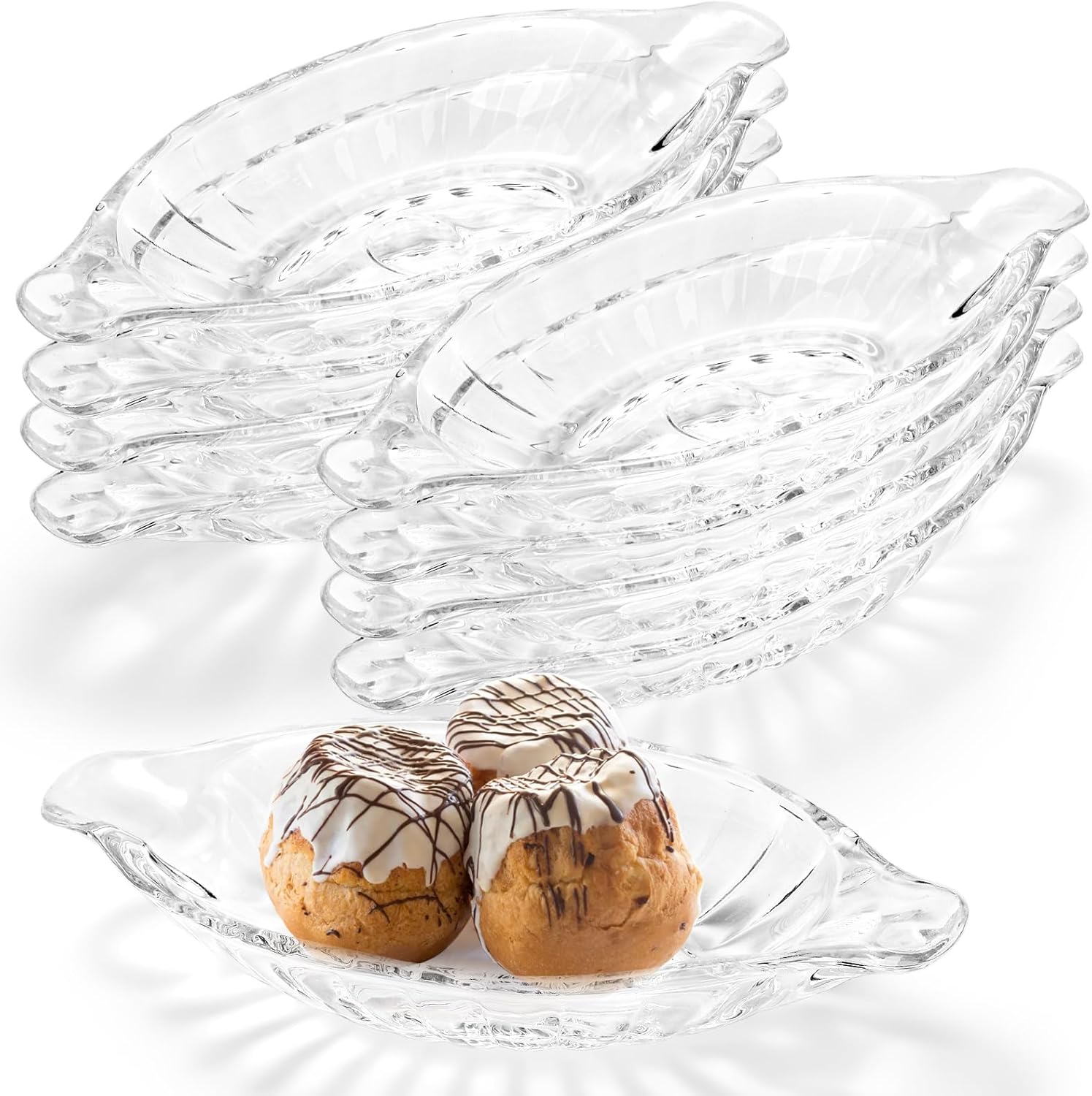 Amazon.com | Goaste 8 Pack Banana Split Bowls Set, 8 oz Glass Ice Cream ...