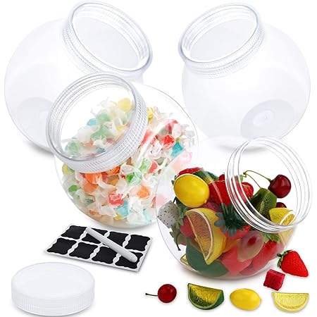 Amazon.com: 4 Pieces Candy Jars with Lids 34 oz Cookie Jars for Kitchen ...