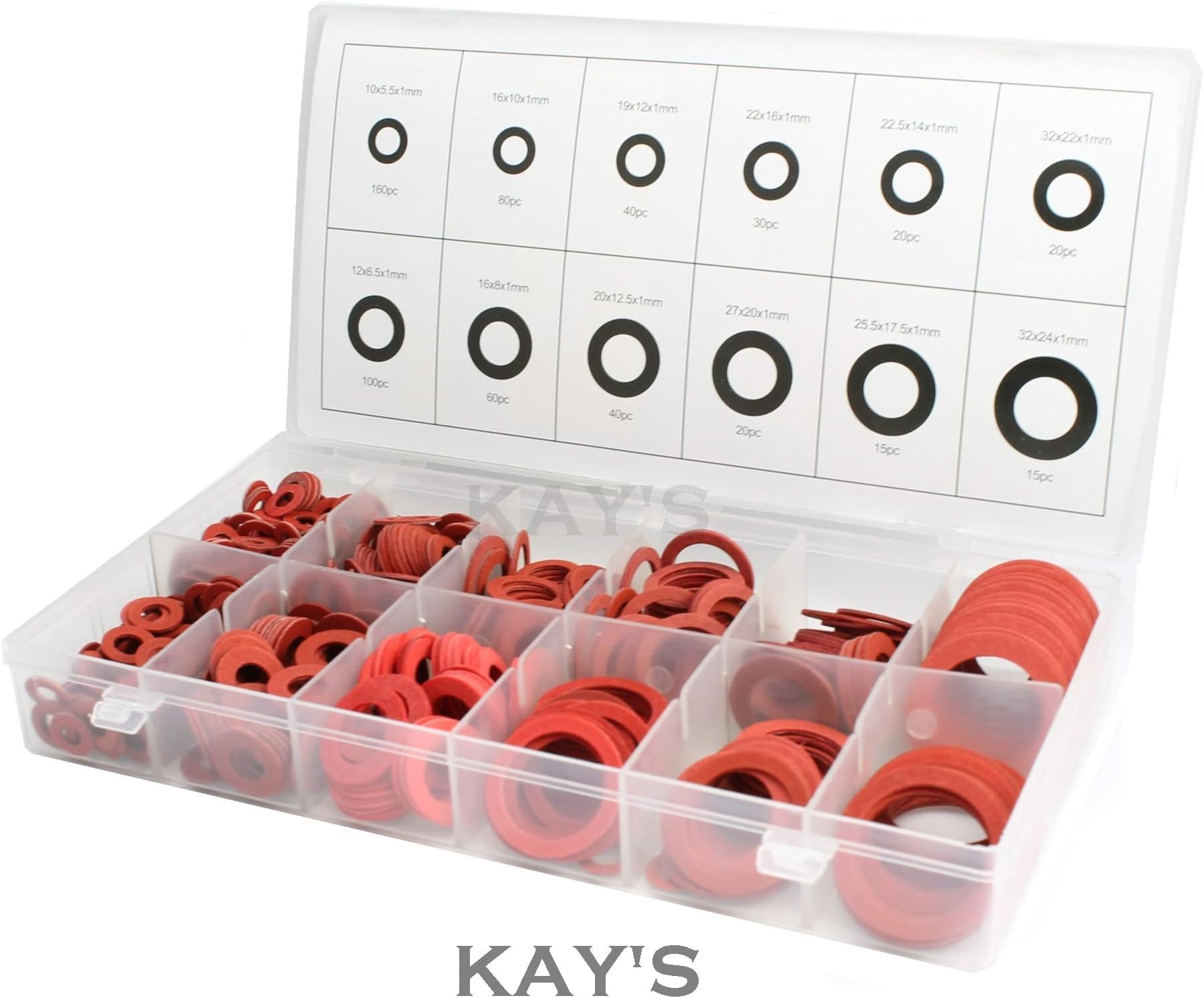 Unbekannt Toolzone 600 Assorted Fibre Washers : Amazon.co.uk: DIY & Tools