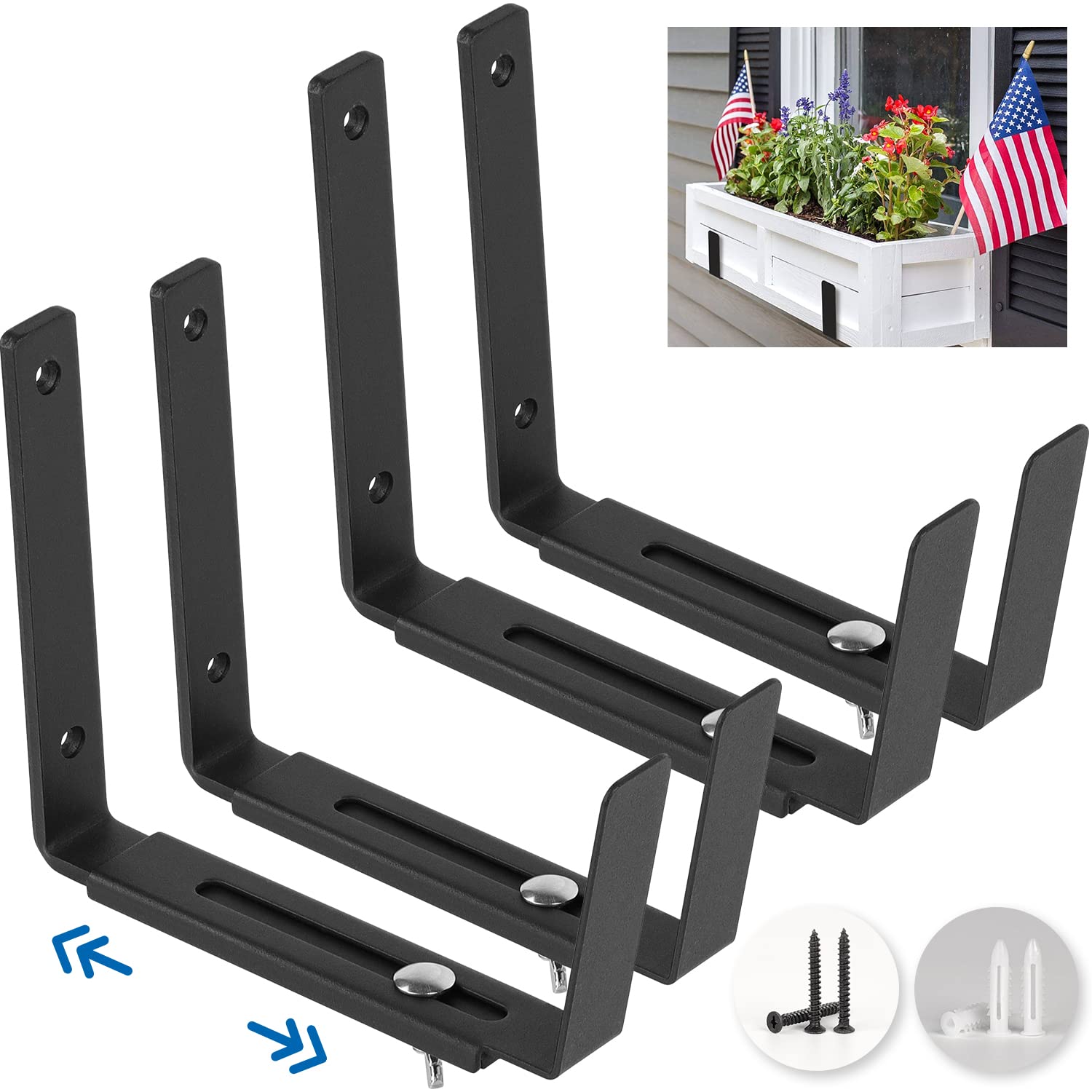 Buy KEYDOLA Window Box Brackets, Adjustable er Box Brackets (6-9 inch ...