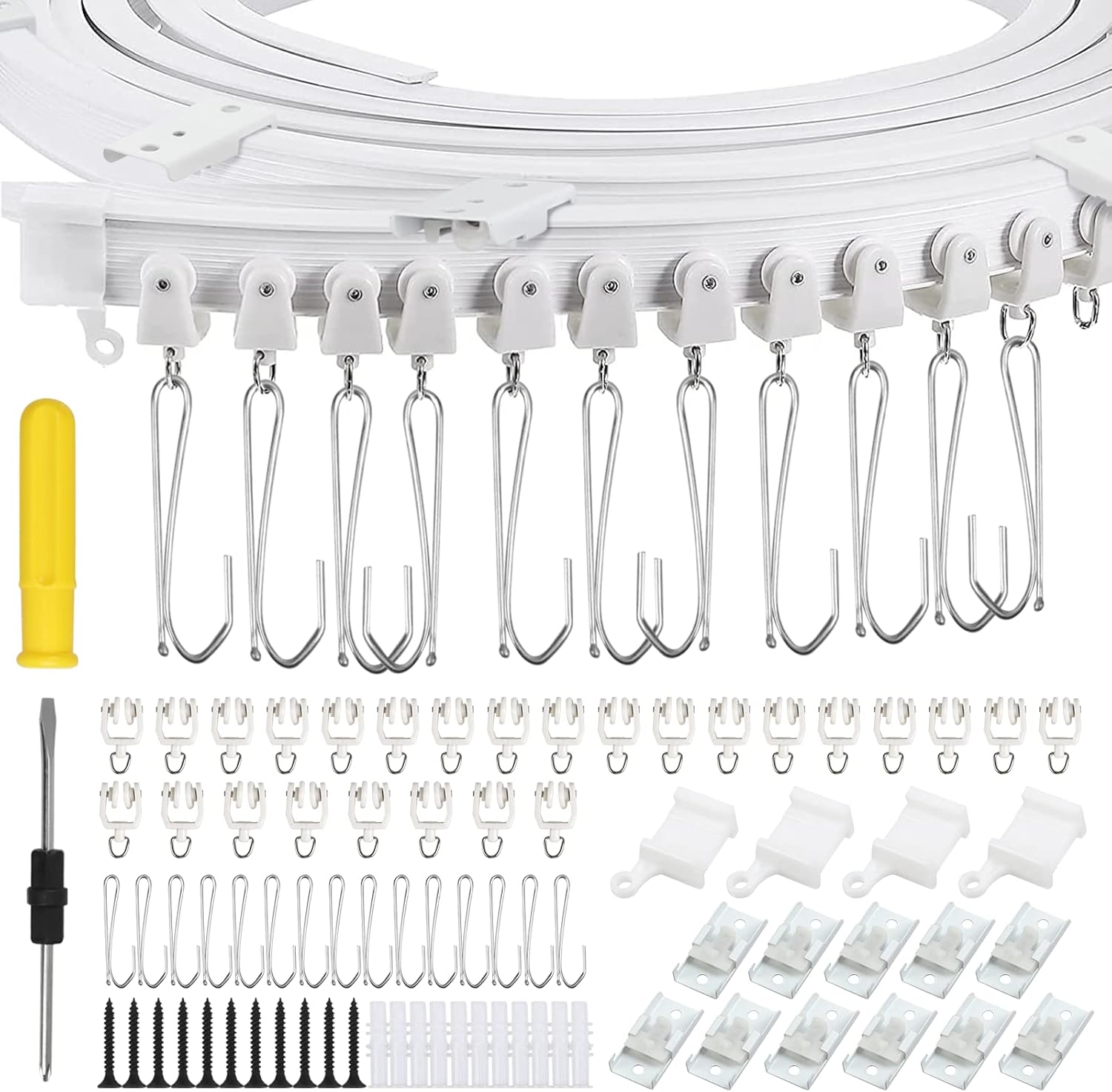 TAROME 3.5 Meters Bendable Ceiling Curtain Track Ceiling Track Mounted ...