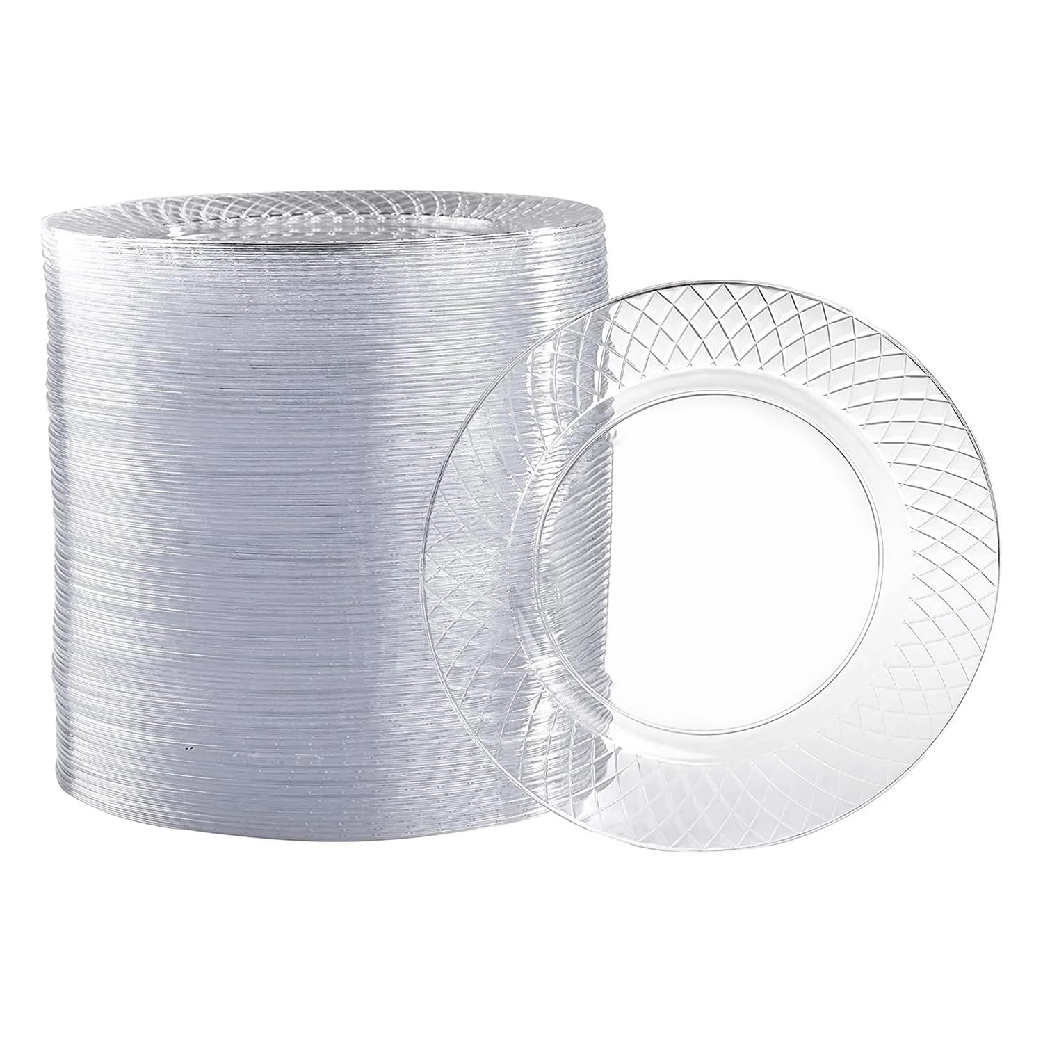 Snapklik.com : Prestee 100 Pack Clear Plastic Plates For Party - 6.25 ...