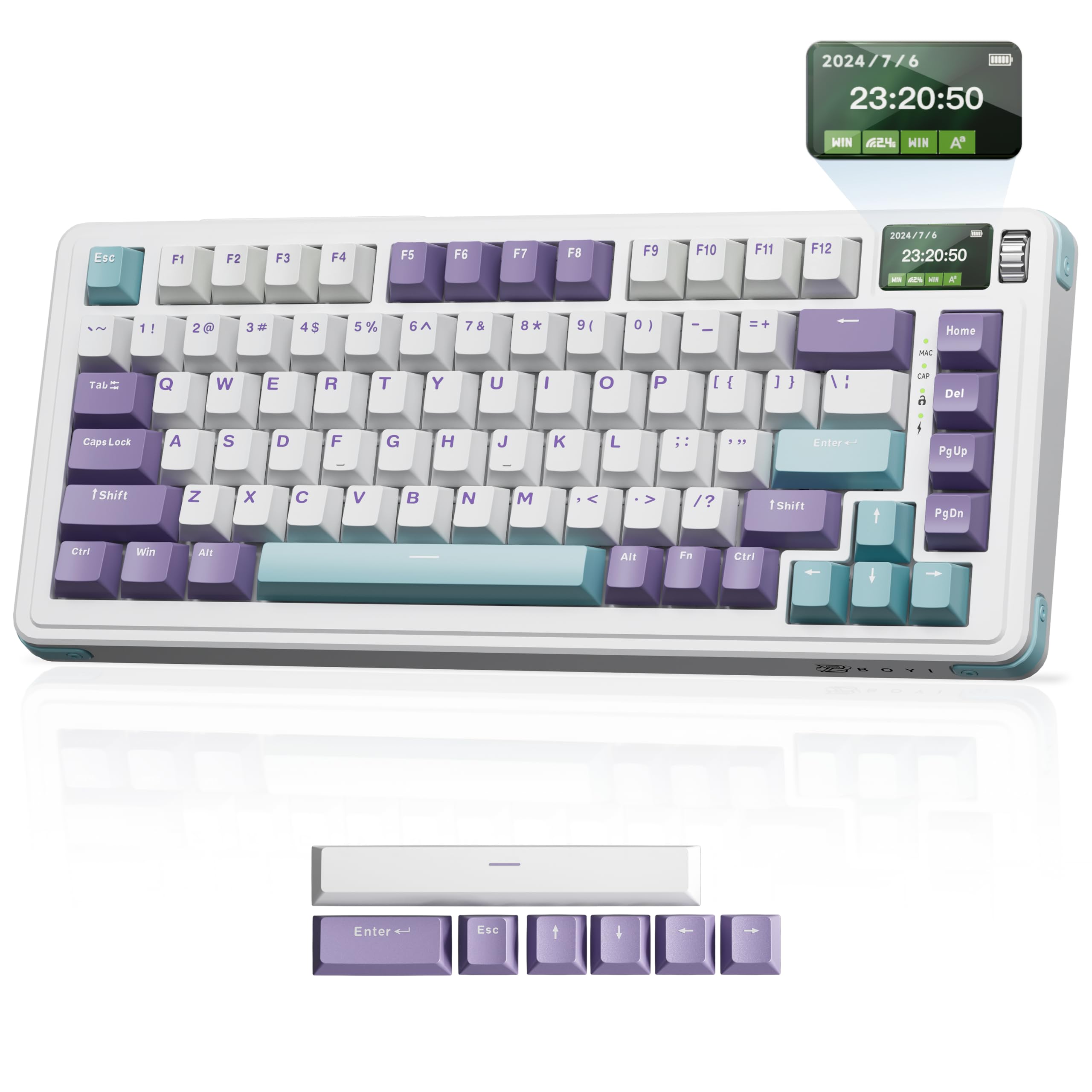 Amazon.com: BOYI C75Pro 75% Keyboard with Color Multimedia Display ...
