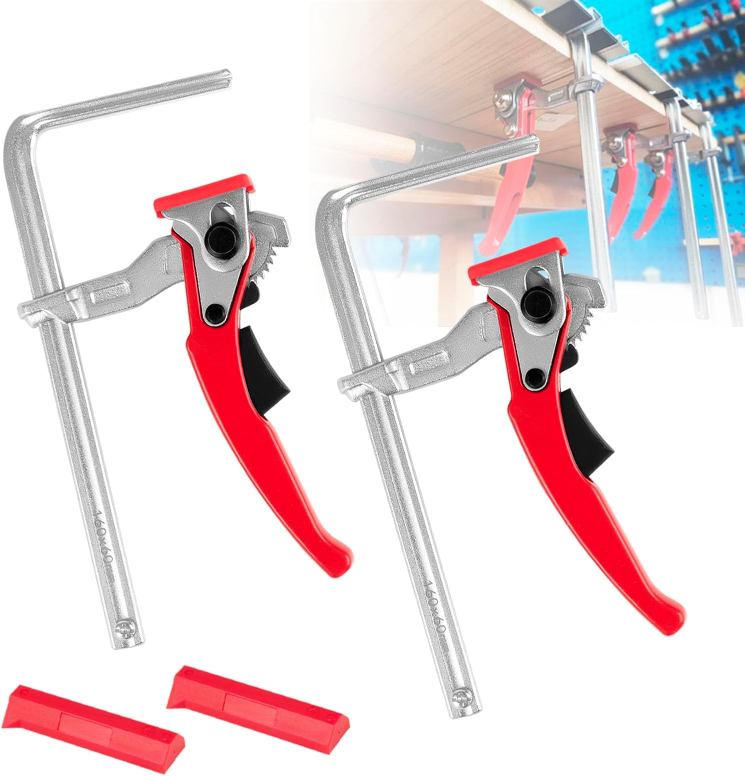 Ratcheting Table Clamp for Woodwork, Quick Release Clamp, 160mm ...